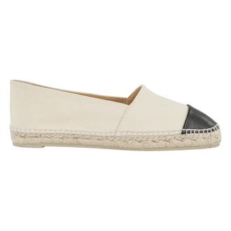 Castaner Femme, Chaussures, Beige, Taille: 36 EU Espadrilles en Coton &Eacute;cru avec Bout en Cuir
