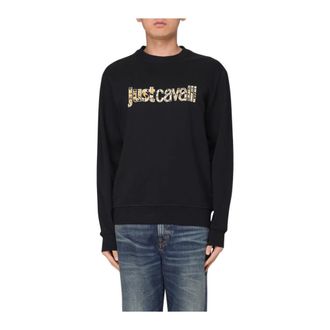 Just Cavalli Schwarzer Animal-Print-Pullover - - Sweatshirts & Hoodies - Herren - Schwarzk - M