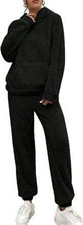 Generic Femmes Laine pyjama set hiver laine douce manches longues pyjama pull vague jogging pantalons set pyjama