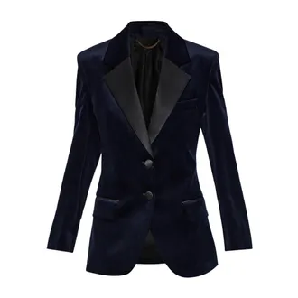 Victoria Beckham Einknopf-Sakko mit Schnittf&uuml;hrung - - Jackets - Damen - Blau - S