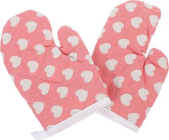 Pretyzoom Kinder Ofenhandschuhe 2 St&uuml;ck Baumwolle Hitzebest&auml;ndig Backhandschuhe F&uuml;r Spielk&uuml;che Und Kinderkochen Mit Aufh&auml;ngeschlaufe