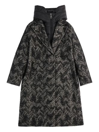 Fay manteau &agrave; motif de chevrons - Noir