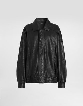 Dolce & Gabbana Single-breasted Leather Jacket - Frau M&auml;ntel Und Jacken Schwarz 38