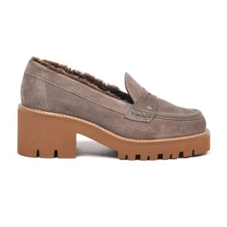 Baldinini Mocassins &agrave; talon en daim - Femme - Chaussures - Brun - Taille: 37 EU