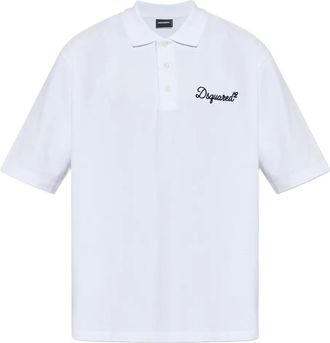 Dsquared2 logo-embroidered polo shirt - Wei&szlig;