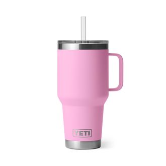 Yeti Rambler Trinkbecher mit Griff und Strohhalm-Deckel, Reisebecher, Wasserbecher, vakuumisolierter Becher mit Griff, Edelstahl, 1000 ml, Power Pink