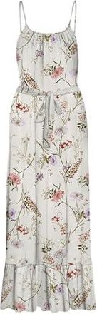 Vero Moda Vmeasy Joy Robe à Bretelles 7/8 WVN GA, Beige, XS Femme