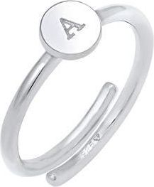 Elli Bague Lettre A Réglable Basic Minimale Bague Femme - (925/1000) Argent