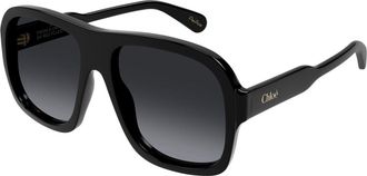 Chloé CH0331S Lunettes de soleil, Noir/Gris, 58 mm