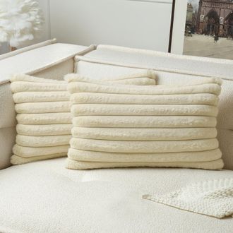 Miulee Pl&uuml;sch Kissenbezug 40x60 Deko Flauschige Kissenbez&uuml;ge Kunstpelz Fell Sofakissen Flauschig Dekokissen Kissenh&uuml;lle f&uuml;r Wohnzimmer Schlafzimmer Sofa Kusc