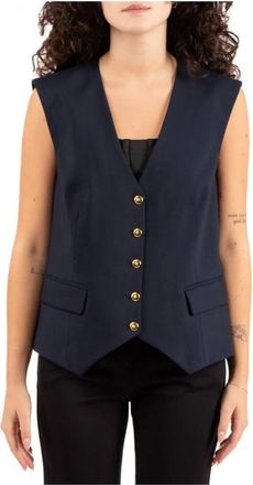 Pinko Pinko, Femme, Vestes, Bleu, Taille: 38 FR Gilet