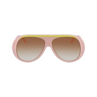 Longchamp Femme, Accessoires, Rose, Taille: ONE Size Lunettes de Soleil en Plastique Rose