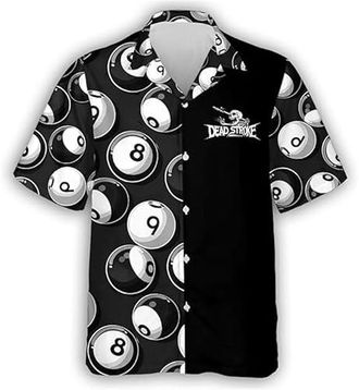Keephen kewing Billiard Jeu Impression 3D Chemise Hawaiienne Femmes Hommes Billes de Billard Chemise &agrave; Boutons Casual Bowling Chemise &Eacute;t&eacute; &Eacute;quipe Chemise