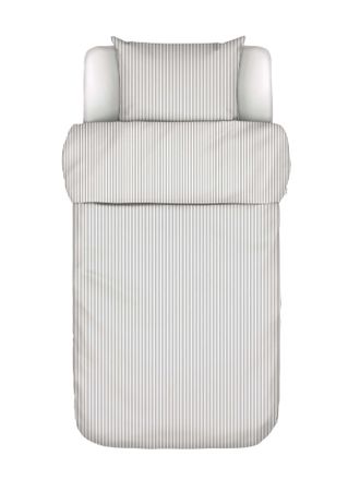 Marc O'Polo Bettw&auml;sche Classic fine Stripe Anthrazit, 135x200 + 1x 80x80 cm - 100% Bio-Baumwolle Leinenoptik 100TC - Streifen