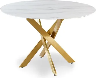 Paris Prix Table de Repas Ronde Rixa 120cm Effet Marbre
