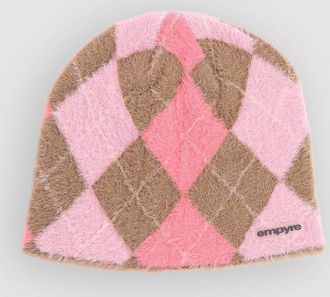 Empyre Argyle Shag Beanie pink