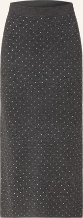 Marella Strickrock Mit Schmucksteinen grau