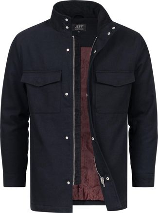 JEFF Herren JFAntoine twill coat Mantel mit Stehkragen aus 100% Baumwolle | Herrenmantel Wintermantel Parka f&uuml;r M&auml;nner Black, 3XL