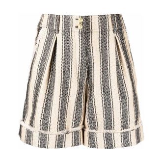 Balmain Bunte Gestreifte Baumwoll-Pique Shorts - - Shorts - Damen - Mehrfarbig - M