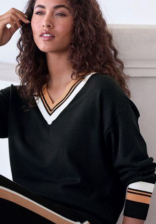 French Connection Strickpullover mit Kontraststreifen