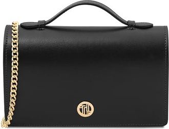 Tuscany Leather TLBag Sac à épaule en cuir avec poches frontales Marron foncé