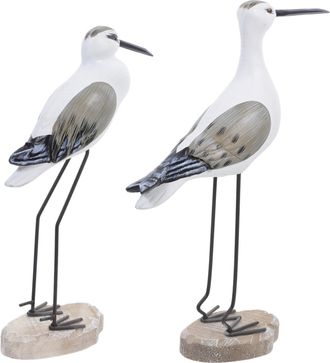 Cabilock 2 Stück Holz Möwen Ornamente Realistische Seemöwe Tischskulptur für Nautische Dekoration und Garten Deko als zu Weihnachten oder Neujahr