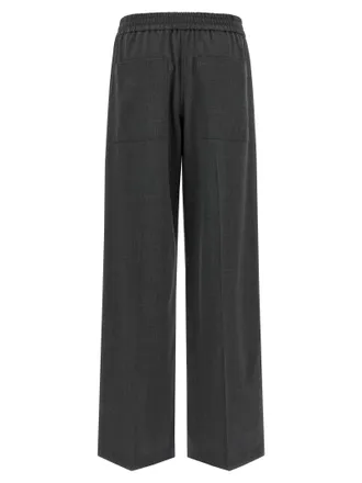 Brunello Cucinelli Cool Wool Flared Trousers - charcoal