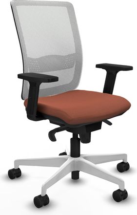 Piqueras y Crespo B&uuml;rostuhl mit 2D-Armlehnen, h&ouml;henverstellbare Lendenwirbelst&uuml;tze, ausgestattet mit 5 Positionen und eingespritztem Schaum. 65 mm Nylon-Rollen. Wei&szlig;/Br