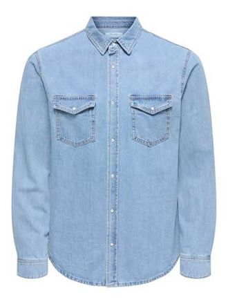 Only & Sons ONSBANE Denim 3247 DNM Shirt Noos, Chemise Casual Homme, Medium Blue Denim