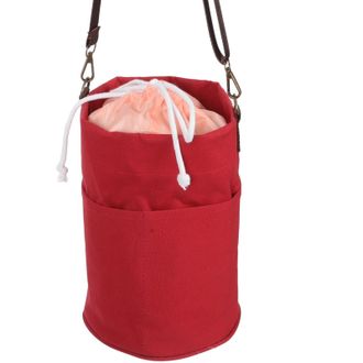Garneck SAFIGLE Strickwerkzeugtasche Rot Tragbare Garnaufbewahrungstasche aus Langlebigem Material mit Kordelzug Kompakte Projekttasche f&uuml;r Strick und H&auml;kelzu
