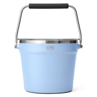 Yeti Rambler Beverage Bucket, Double-Wall Vacuum Insulated Ice Bucket with Lid, Big Sky Blue