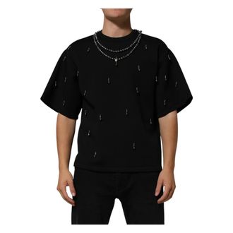 Dolce & Gabbana T-Shirt mit Rundhalsausschnitt und kurzen &Auml;rmeln - - Tops - Herren - Schwarzk - S