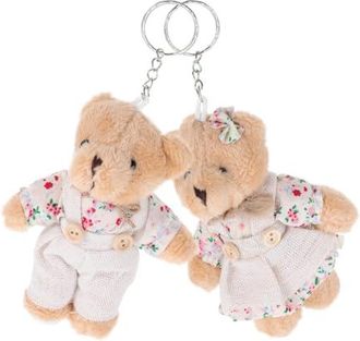 BESTONZON 2 Pièces Couple Ours Pendentif Ours En Peluche Porte-Clés En Peluch s En P Femmes Suspendus Pendentifs En Porte-Clés