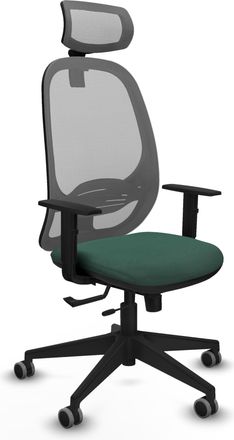 Piqueras y Crespo B&uuml;rostuhl, zylindrisch, mit 1D-Armlehnen, h&ouml;henverstellbarer Lendenwirbelst&uuml;tze und h&ouml;henverstellbarem Kopfteil, neigbar, ausgestattet mit Syncro/Tras