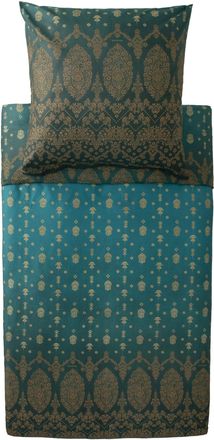 Bassetti Gold Decor Bettw&auml;sche + 1 Kissenh&uuml;lle aus 100% Baumwollsatin in der Farbe SMARAGDGR&Uuml;N V1, Ma&szlig;e: 135x200 + 1 K 80x80 cm - 9333256
