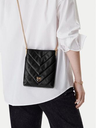 Pinko Handtasche Flat Satchel AI 25-26 PCPL 105352 A2W2 Schwarz