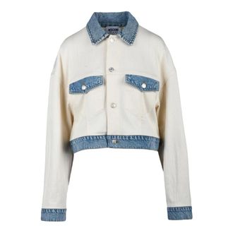 Moschino Femme, Vestes, Bleu, Taille: 34 FR Veste Courte en Toile