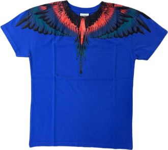 Marcelo Burlon Homme, Tops, Bleu, Taille: S T-Shirt Jersey