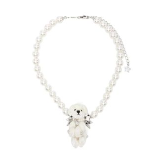 Yvmin Yvmin, Femme, Accessoires, Blanc, Taille: ONE Size Star Polka Dot Puppy Doll Pearl Necklace