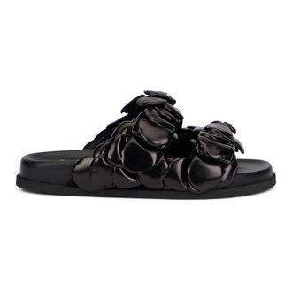 Valentino Garavani Kidskin Leder Slides mit runder Zehenpartie - - Shoes - Damen - Schwarzk - 35 1/2 EU