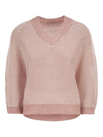 PESERICO Pullover mit V-Ausschnitt - Rosa