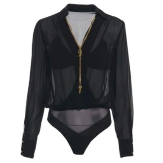 Elisabetta Franchi Damen, Oberteile, Schwarzk, LGr&ouml;&szlig;e