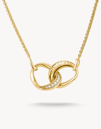 Thomas Sabo cha&icirc;ne avec zirconias blancs en or jaune, blanc-Dor&eacute;