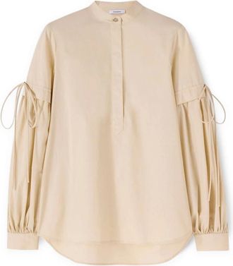 Motivi Femme, Blouses et Chemises, Beige, Taille: 44 FR Blouse oversize &agrave; manches fronc&eacute;es