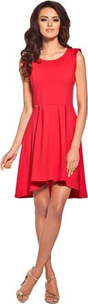 Lemoniade Damen Sommerkleid mit ausgefallenem Schnitt Made in EU, Modell 1 Rot, Gr. L (40)