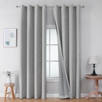 Sekey Vorhang Verdunkelungsvorhang 2PCS B140 x H245 cm Vorhang Wohnzimmer Vorh&auml;nge Blickdicht, &Ouml;sen Aufh&auml;ngung