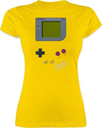 Shirtracer Shirt Damen - Karneval & Fasching - Gameboy | Nerds I 90s I 90iger I Fastnacht I Fasnacht I Fasnet - XXL - Gelb - 90 er Jahre Sachen Faschings Tshirt 