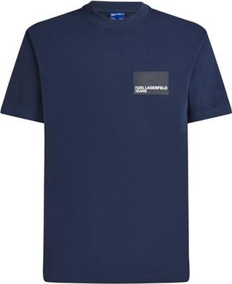 Karl Lagerfeld Karl Lagerfeld Jeans, Homme, T-Shirt &Agrave; Manches Courtes avec Logo Encadr&eacute;, Coupe R&eacute;guli&egrave;re, Noir, L