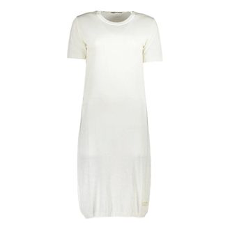 Cavalli Femme, Robes, Blanc, Taille: 42 FR Robe courte blanche avec col rond
