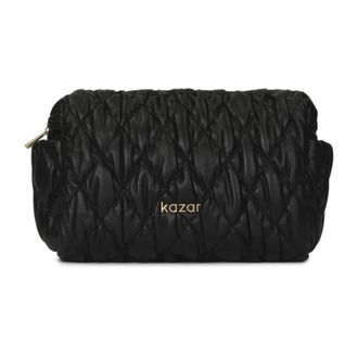 Kazar Schwarze Leder-Kosmetiktasche mit Steppung - - Bags - Herren - Schwarzk - ONE SIZE